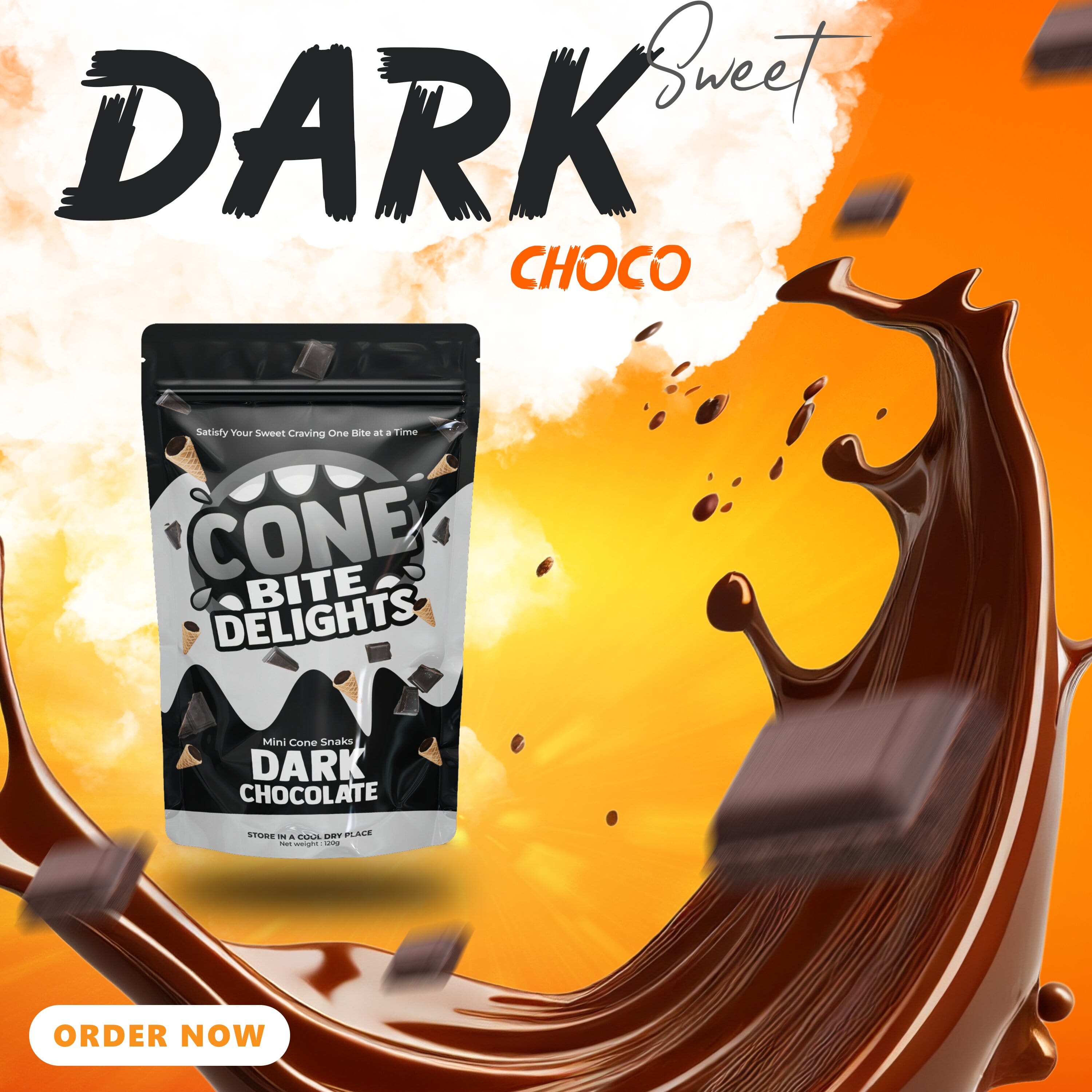 CONE BITE DELIGHTS Cone Tip Bite-size Snack 120g 12- 14pcs per pack ...