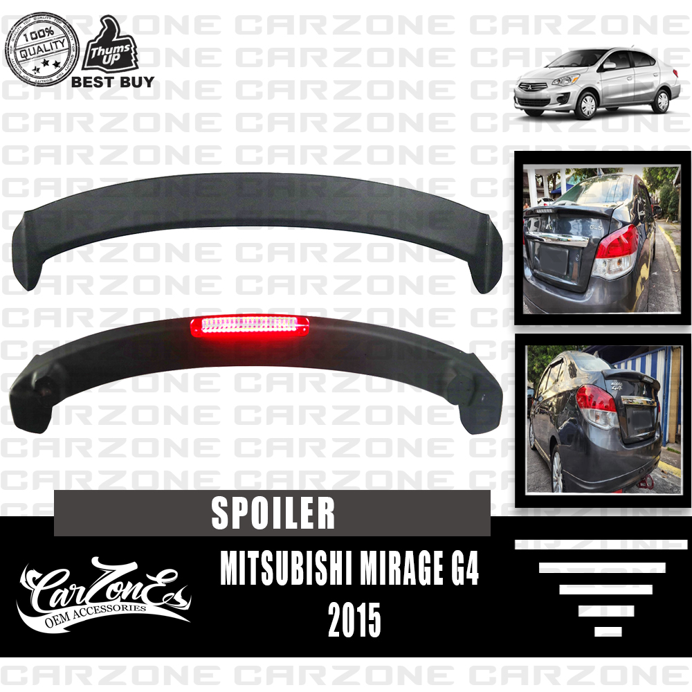Mitsubishi Mirage G4 2015 with Light Rear Trunk Spoiler (Matte Black ...