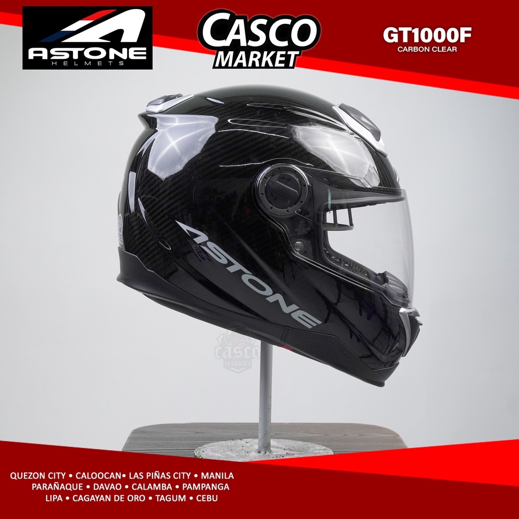 ASTONE GT1000F CARBON FULL FACE DUAL VISOR MOTORCYCLE RIDING HELMET ...