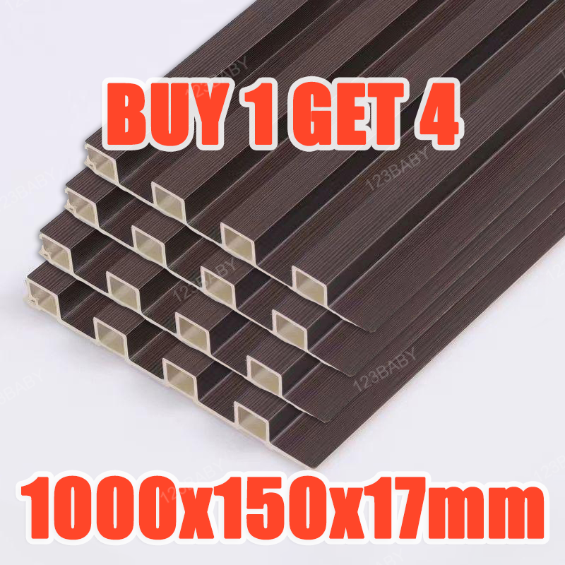 WPC Fluted Wall Panel Sticker Waterproof Grille Design Ecological Board ...