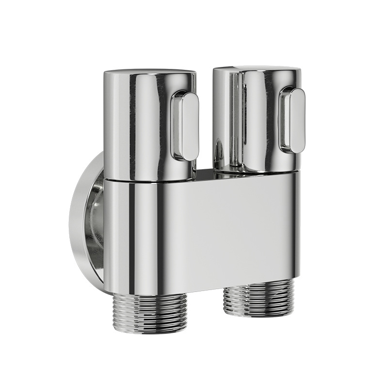 One-Switch Two-Way Angle Valve Copper Double Control Independent Switch ...