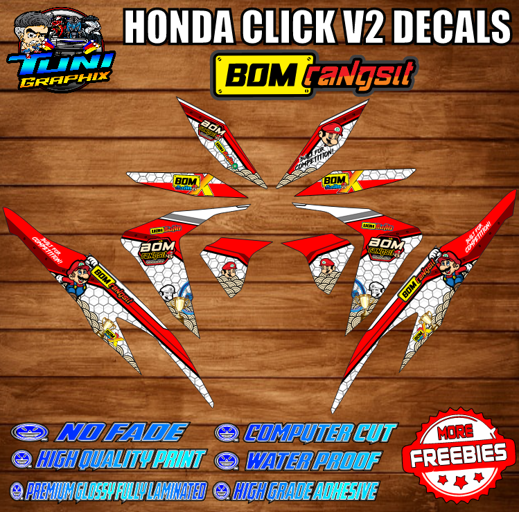 Honda Click V2 Boom Rangsit Indo Concept Decals Sticker | Lazada PH