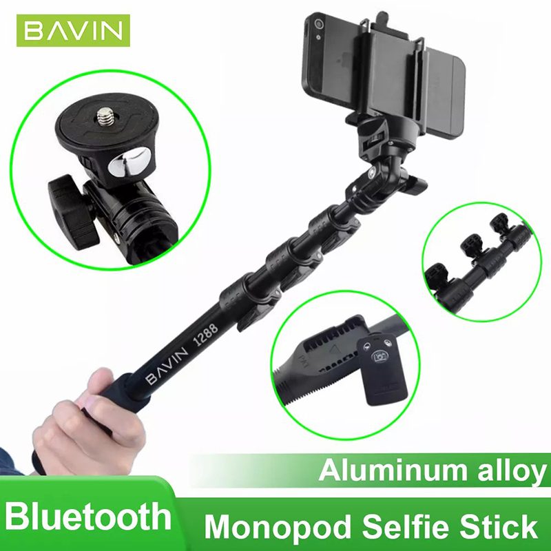 UNI BAVIN 1288B Bluetooth Wireless Selfie Monopod Selfie Stick ...