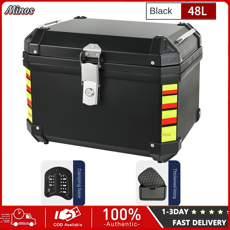 Motorcycle tail box 48L Top Box Tail Box With Plate Holder New Design ...