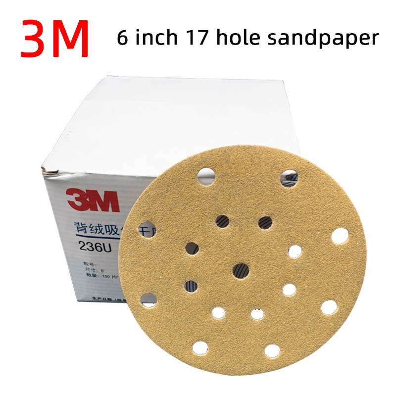 10 Pieces Of 3m 6 Inch 17-hole Sandpaper Car Putty Grinder Round ...
