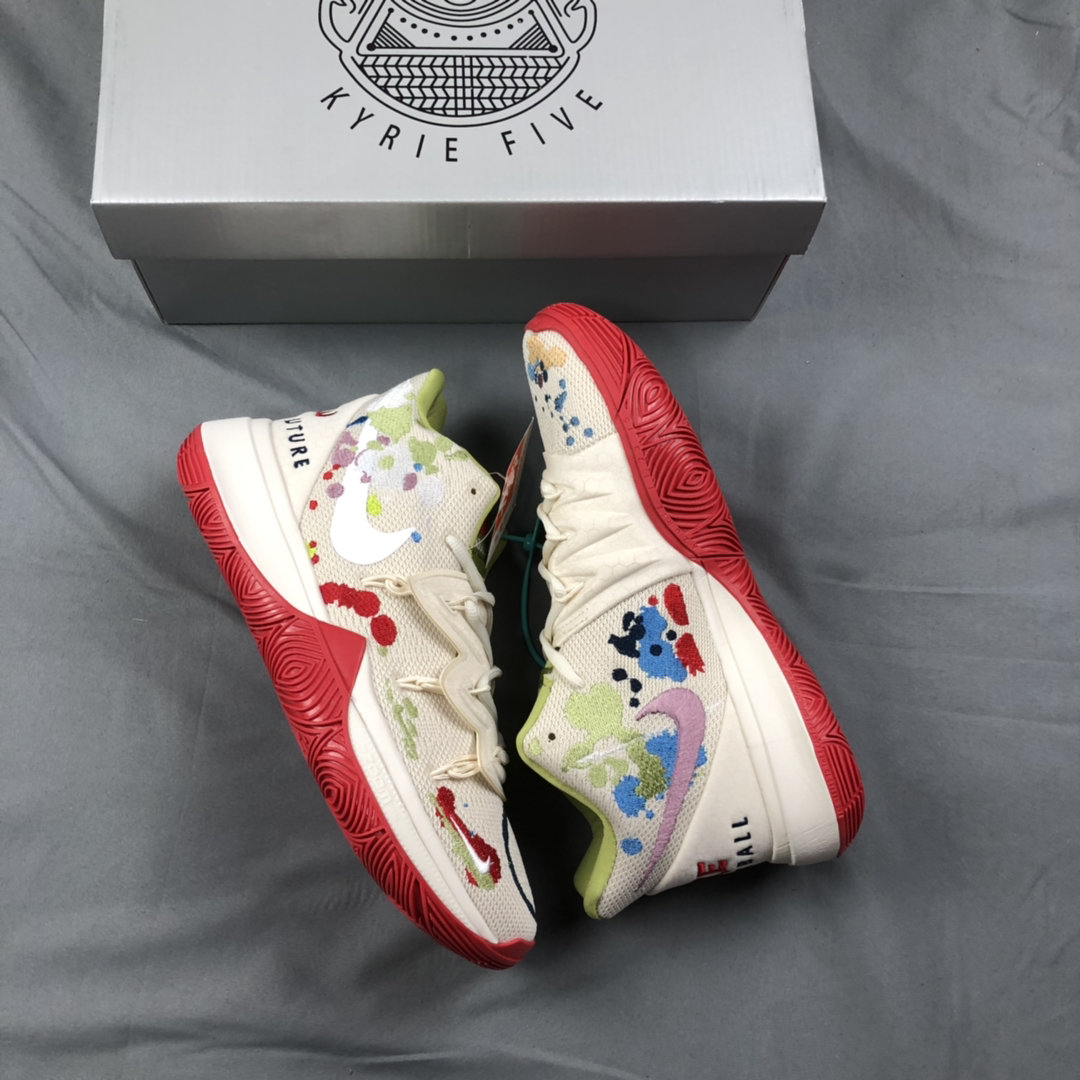 Original New Arrival Nike Kyrie 5 Cream Basketball Shoes Men and Women ...