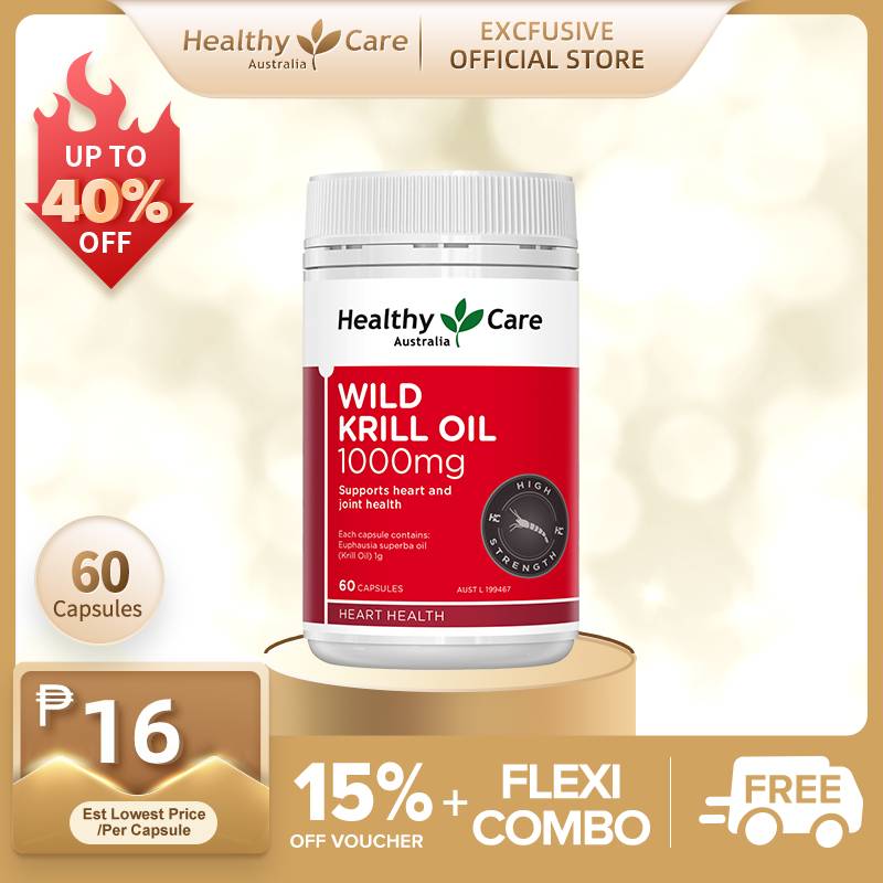 Exp:May-2025/ Healthy Care Wild Krill Oil For Heart&Joint Health 1000mg ...