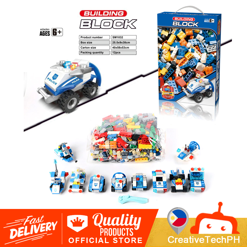 1000pcs Building Blocks PoliCE Car Series DIY Designer Creative Classic ...