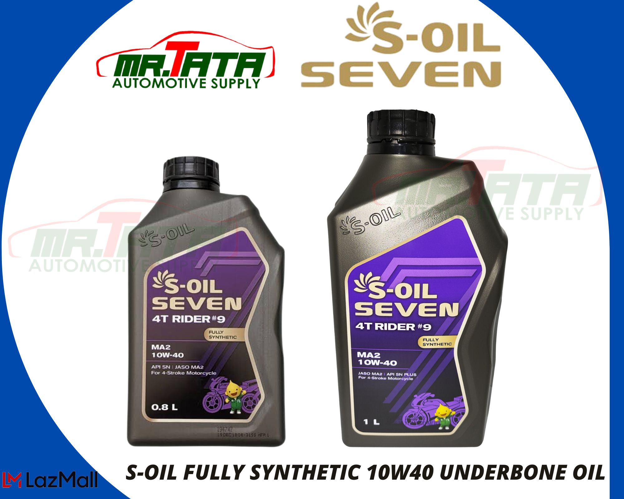 S-Oil Seven Rider 9 4T 10w40 Fully Synthetic Engine Oil for Underbone ...
