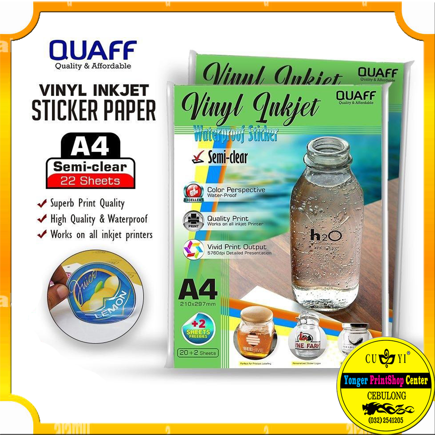 QUAFF VINYL INKJET STICKER WATERPROOF-CEBULONG CUYI | Lazada PH