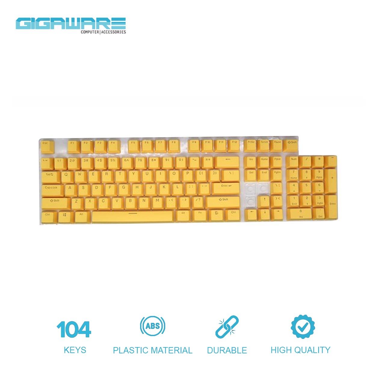 Gigaware KG1 104 Keys | 87 Keys Universal Ergonomic Backlit Keycaps for ...