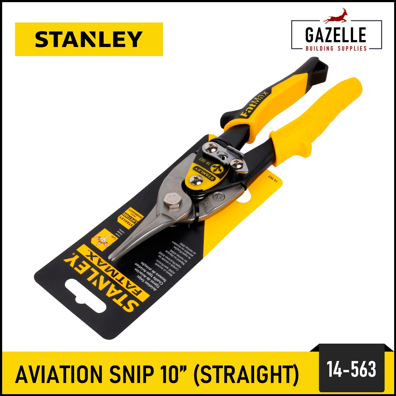 Stanley Aviation Snip Fatmax 10" Tin Snip Tin Scissors Left / Straight / Right Cut - 14-562 / 14 ...