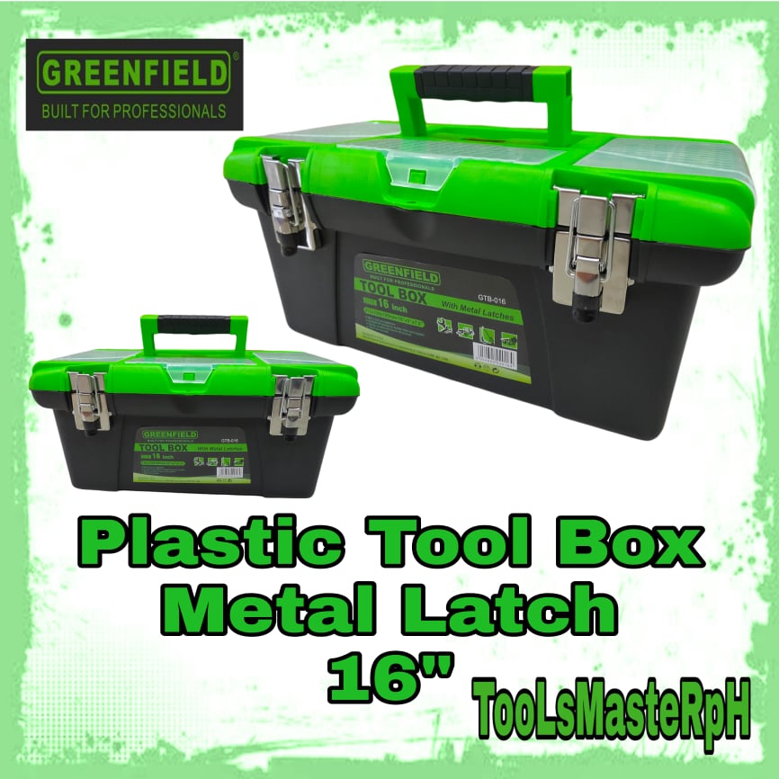 GREENFIELD Plastic Tool Box 16" With Metal Latch GTB-016 | Lazada PH