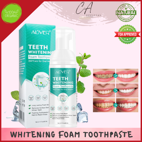 Very Effective TEETH WHITENING FOAM TOOTHPASTE 60ML - FOAMING ...