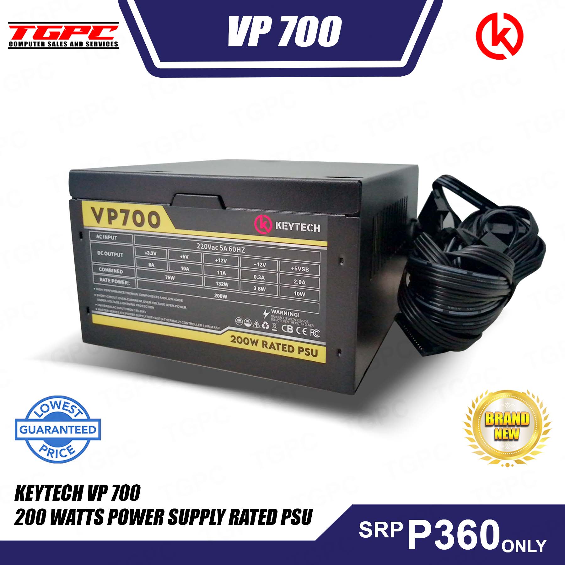 Keytech Generic Power Supply VP700 PSU 200 Watts | Lazada PH