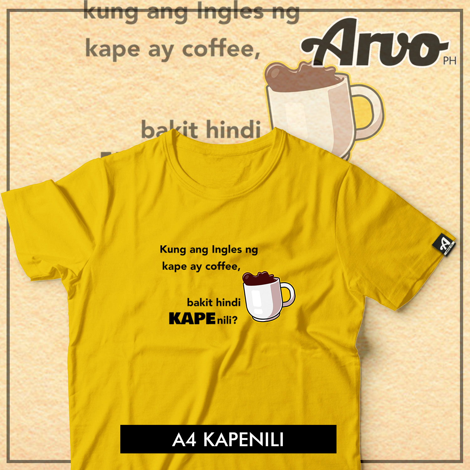 ARVO PH - Coffee Kape Hugot Statement Graphic Tee Shirt | Lazada PH