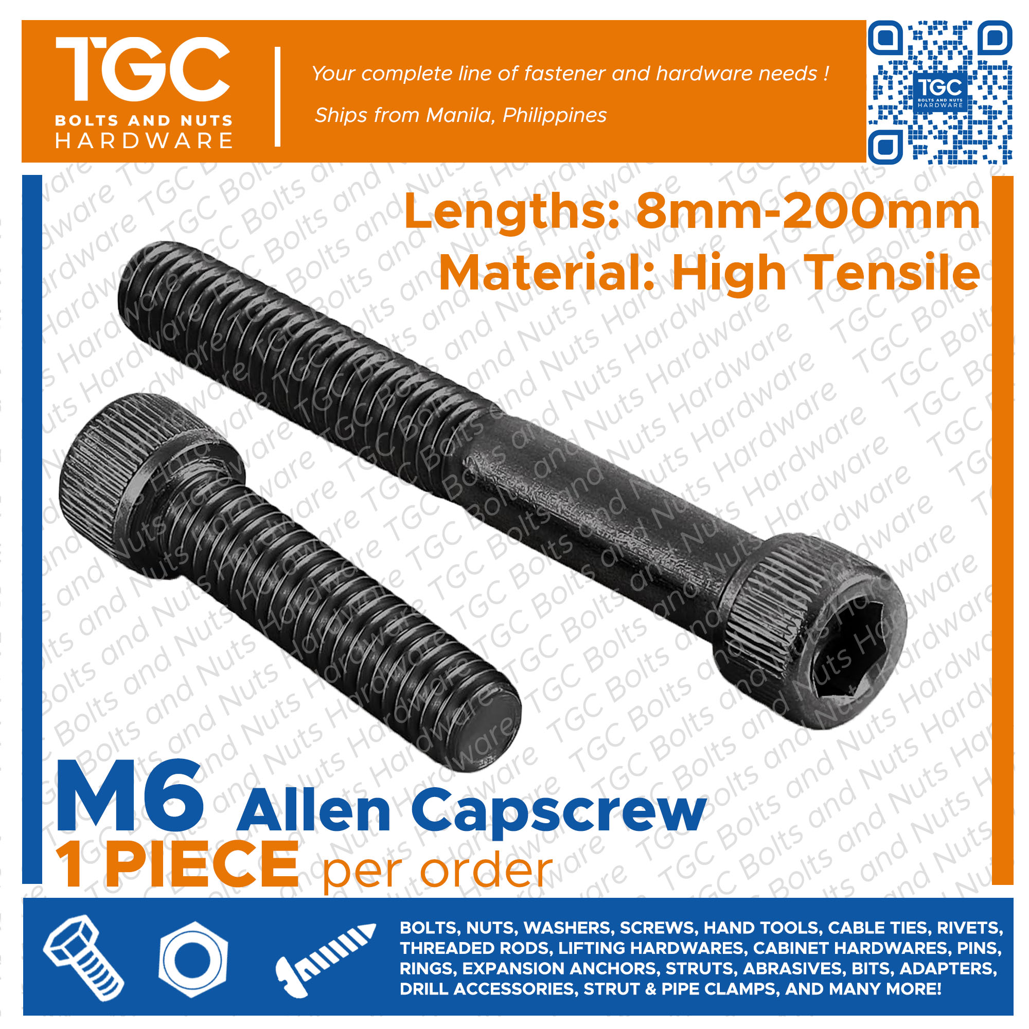 TGC 1/10PCS M6 ( 6MM ) Allen Capscrew | Socket Head Cap Screw | Allen ...