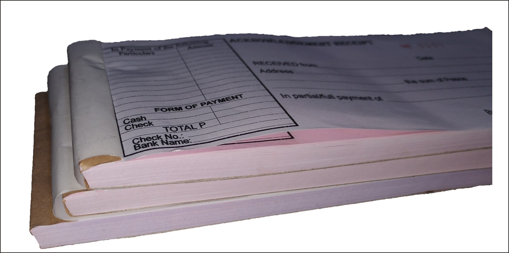 ACKNOWLEDGEMENT RECEIPT - CARBONIZED SPECIAL PAPER - 3 BOOKLETS - 50 ...