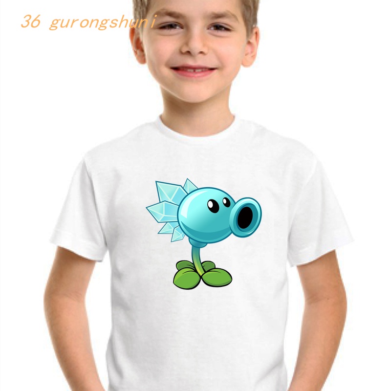 T Shirt Boys T Shirts Plants Vs Zombies Kids Tshirt Peashooter T-shirts ...