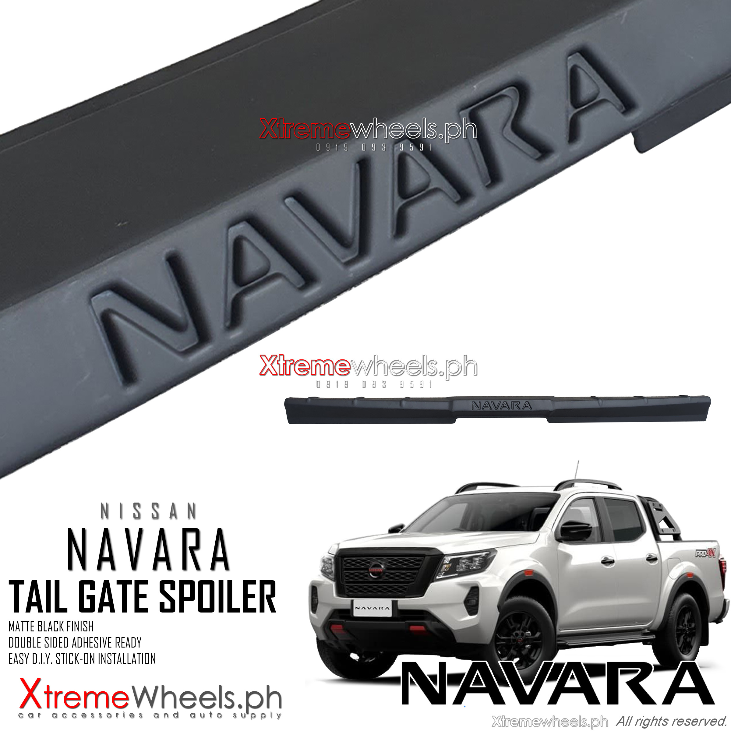 Nissan Navara 2021-2023 Tail Gate Spoiler / Rail Guard / Rear Bumper ...