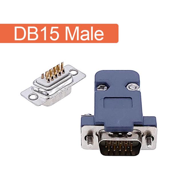 DB15 connector VGA Plug D type 15 pin hole port socket adapter female ...