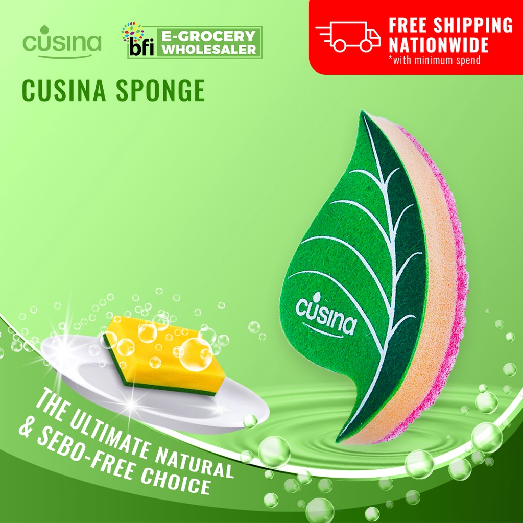 Cusina Premium Natural Concentrated Dishwashing Liquid Sitting Sponge ...