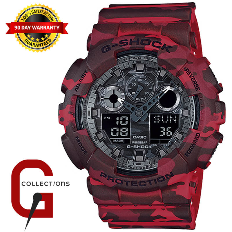 G-COLLECTIONS GA100CM-4A Camouflage Red Men’s Sport Watch | Lazada PH