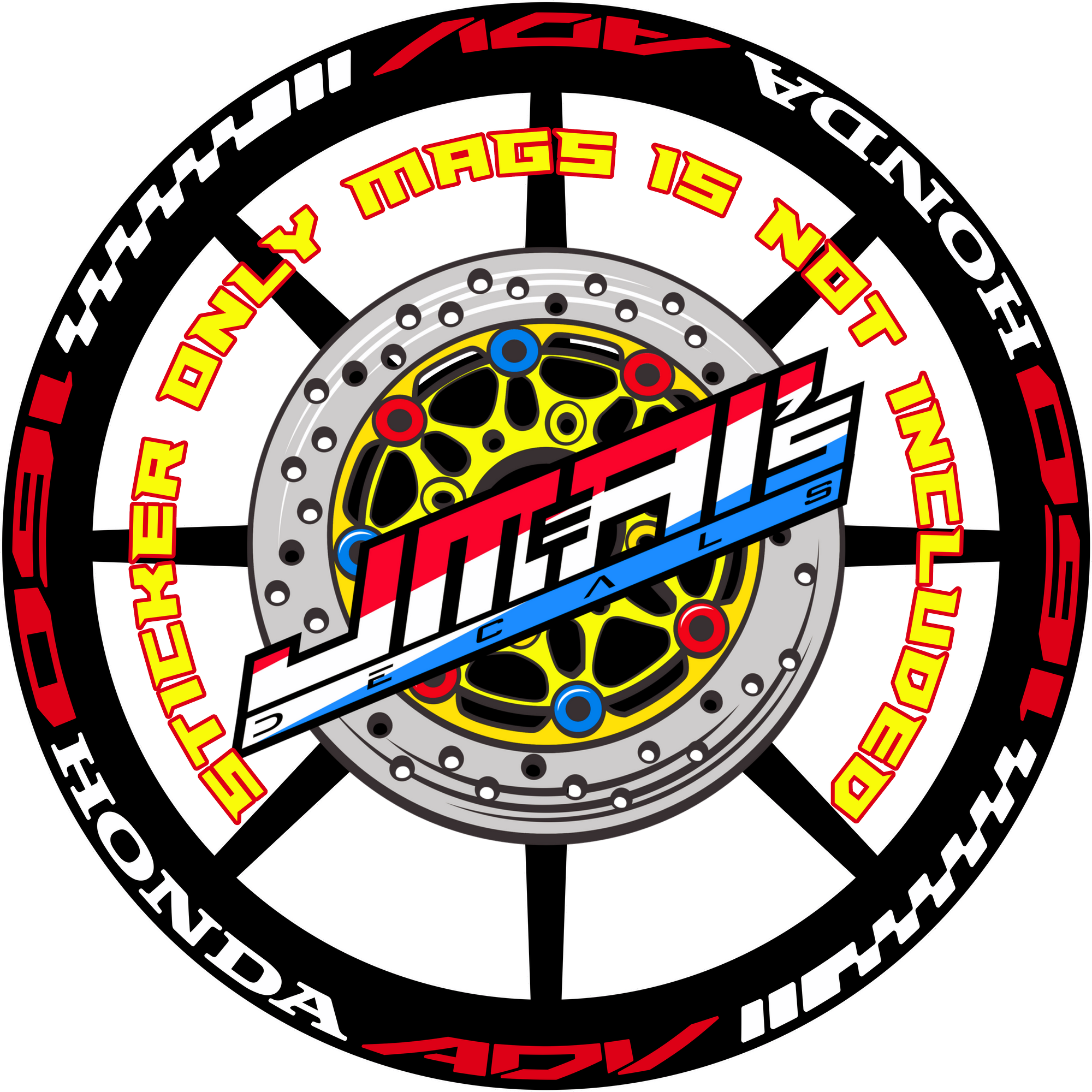 (Sticker Only) Honda ADV 160 Mags/Rim Decal/Sticker (pair wheels ...