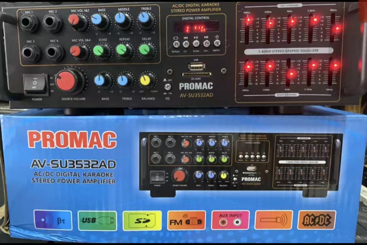 Promac AV-SU3532AD 2 channel bluetooth amplifier with Mixer Eq | Lazada PH