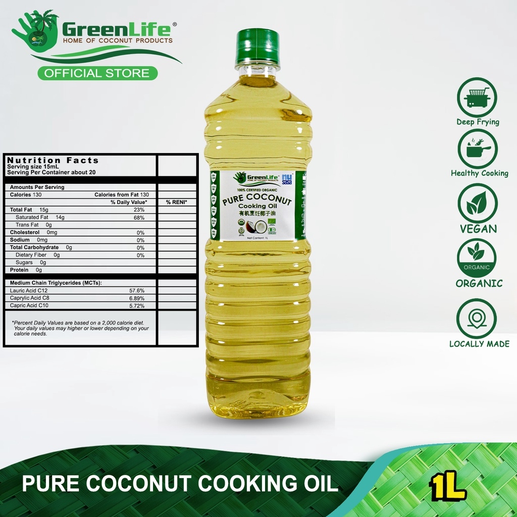 Organic Pure Coconut Cooking Oil 1L Deep Fry Healthy Cooking Oil NOT ...