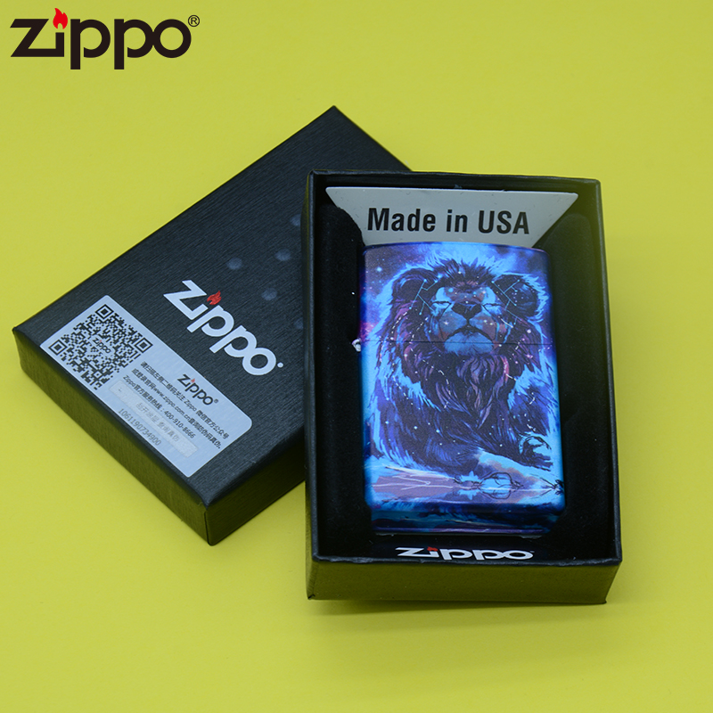 Original zippo windproof lighter genuine dumb paint color printing ...