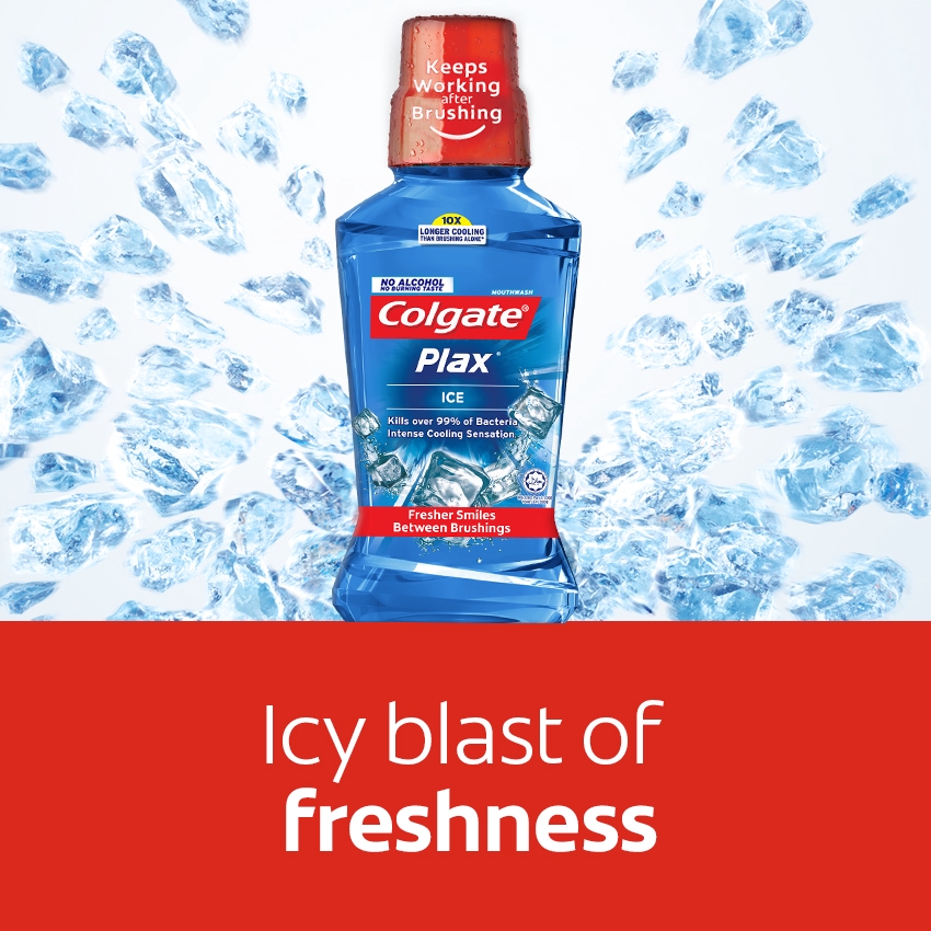 Colgate Plax Antibacterial Mouthwash Ice Intense Flavor 500mL | Lazada PH