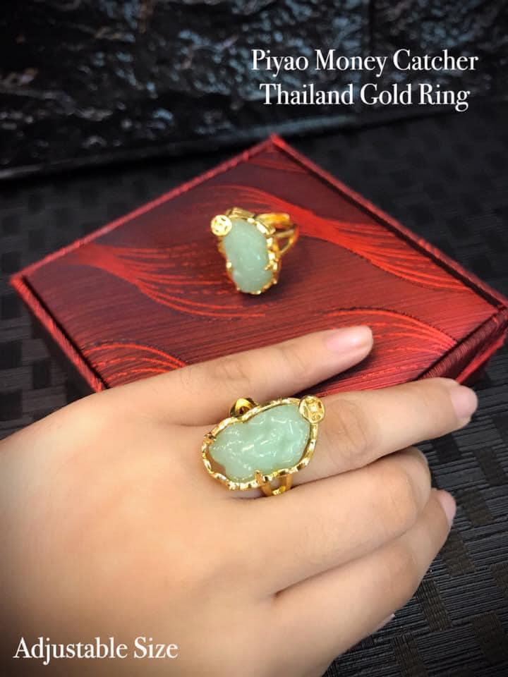 LUCKY CHARM 999 PIYAO MONEY CATCHER THAILAND GOLD RING | Lazada PH