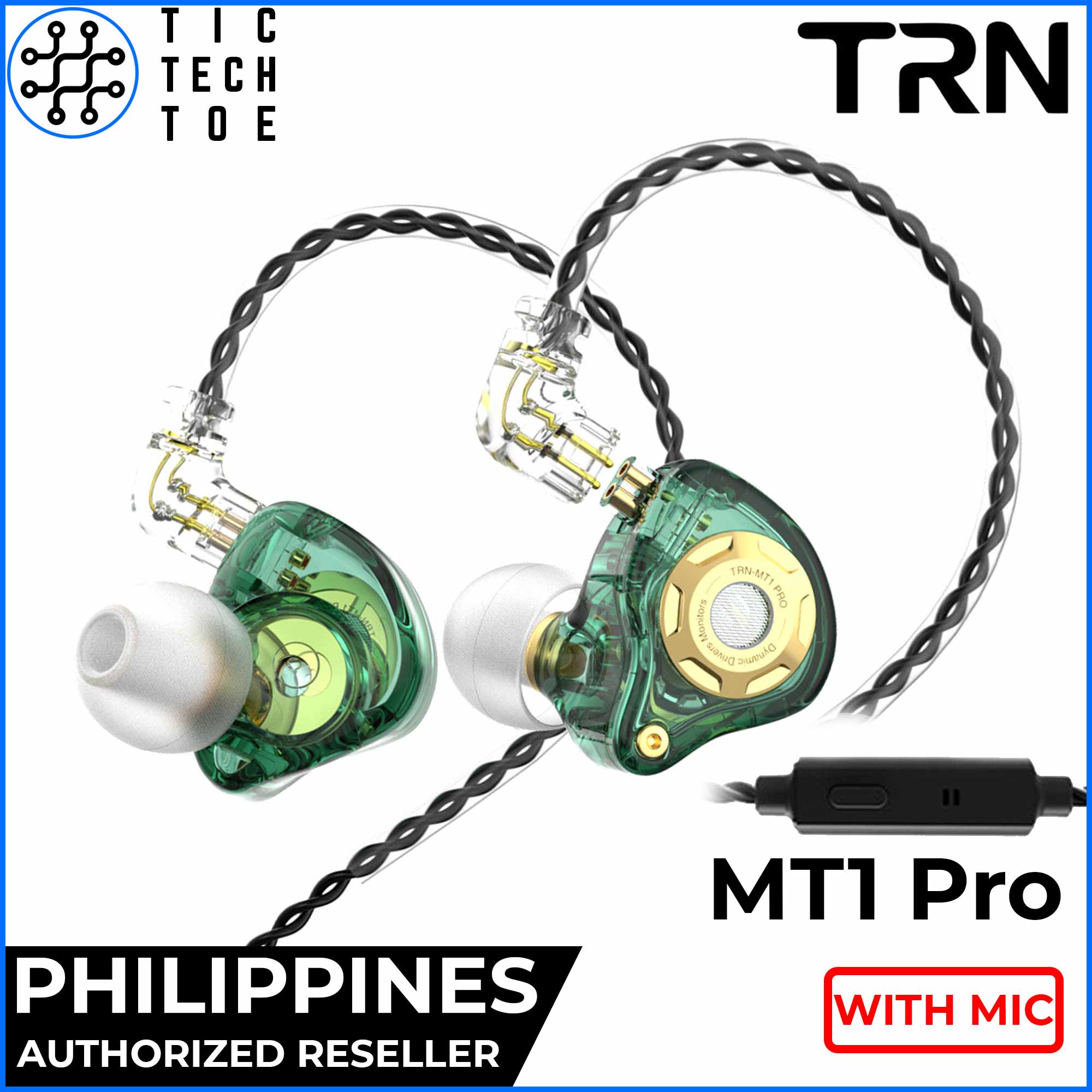 TRN MT1 Pro Professional Dynamic Dual Magnetic Driver Earphones with ...