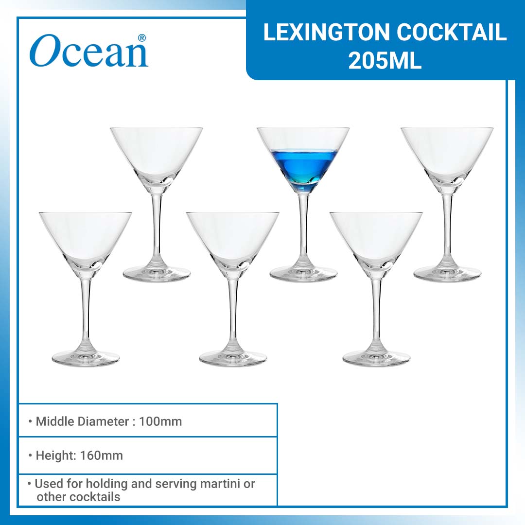 Ocean Glassware Lexington Cocktail Glass 205ml / 7 /14oz Set of 6 ...
