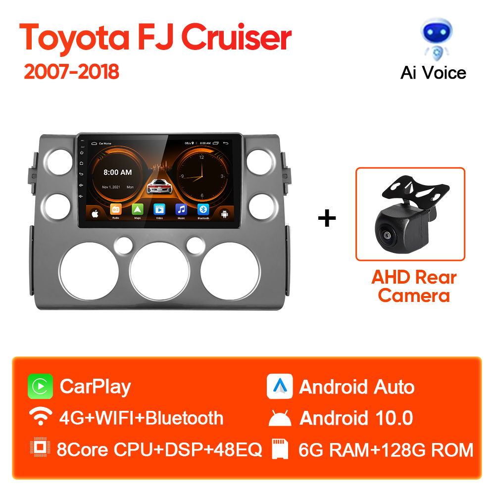 JIUYIN 9 inch Android Head Unit for Toyota FJ Cruiser 2007-2018 8-Core ...