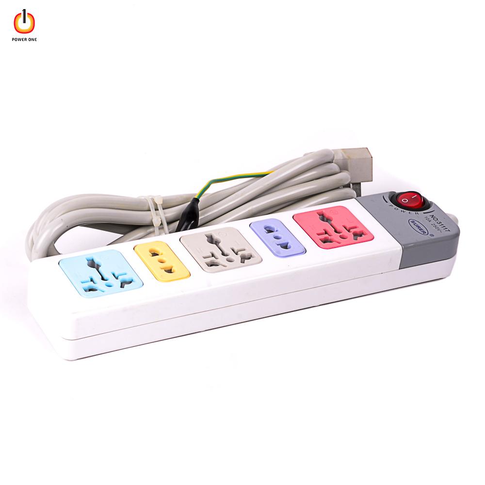 Surer 31117 (3m) 5 Gang Extension Cord with Switch (White) | Lazada PH