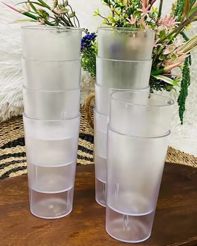 6 in 1 Acrylic Drinking Glass Fiber Baso Cup Glass High Quality ...