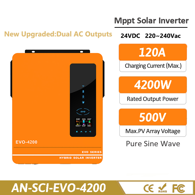 Built-in CT Limiter 3.6KW/6.2KW Hybrid Solar Inverter 24V/48V Off Grid ...