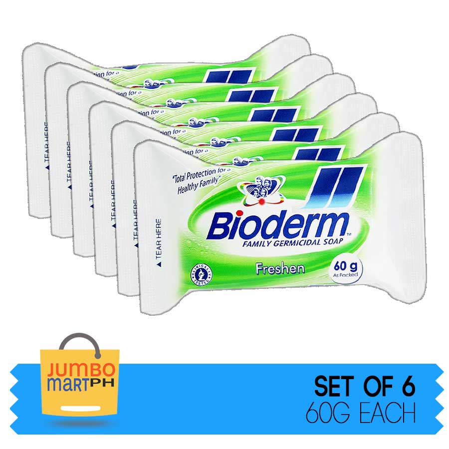 BIODERM FRESHEN GERMICIDAL BATH SOAP 60G / SET OF 6 | Lazada PH