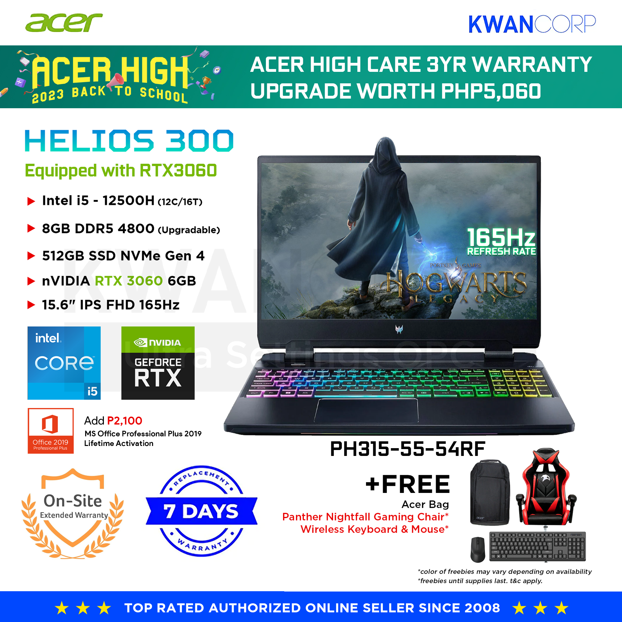 Acer Predator Helios 300 PH315-55-54RF Intel i5 - 12500H 8GB RAM nVIDIA ...