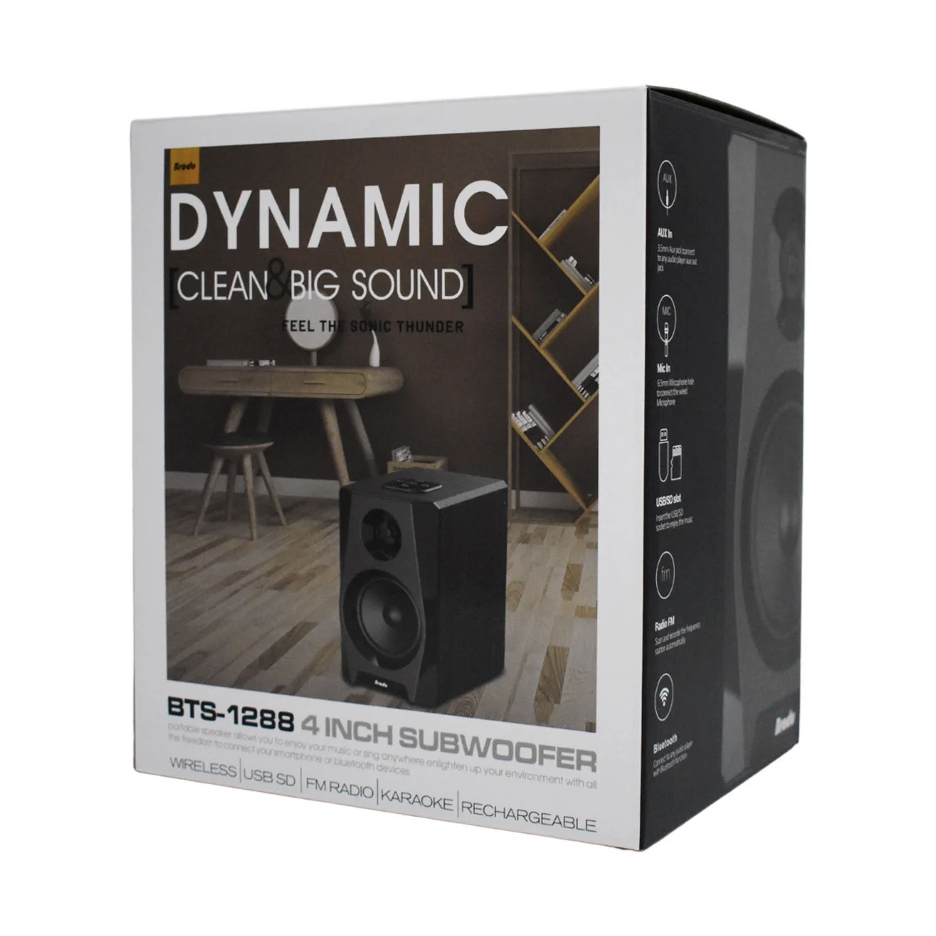 Brodu BTS-1321 3 inch USB SD card wireless Hi-Fi Bluetooth studio ...