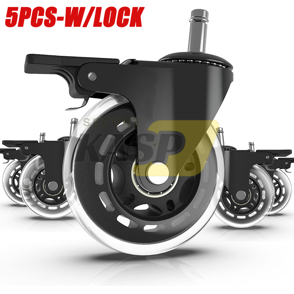 5PCS 360° Swivel Office Chair Wheel With Brakes/Without Brakes 2-3 Inch ...