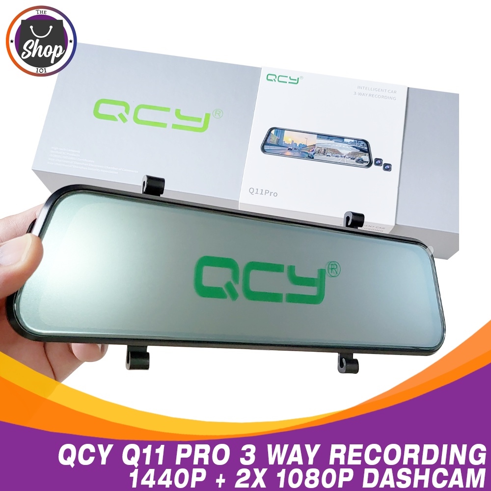NEW QCY Q11 PRO 3 Way Dashcam 1440P Front 2x 1080P Back and Side Camera ...