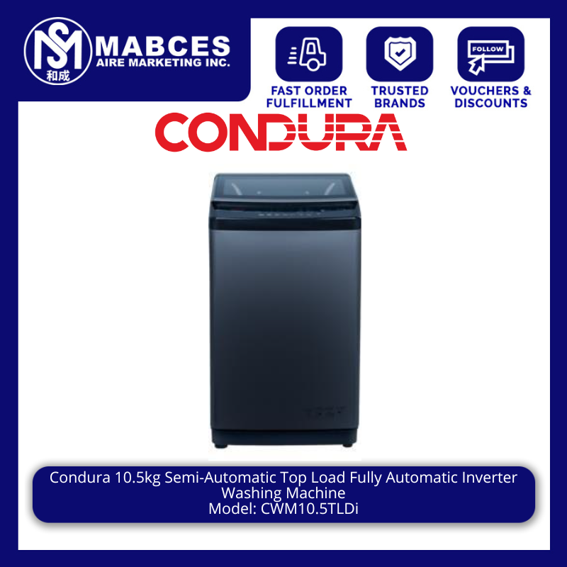 Condura 10.5kg Fully Automatic Top Load Inverter Washing Machine CWM10 ...