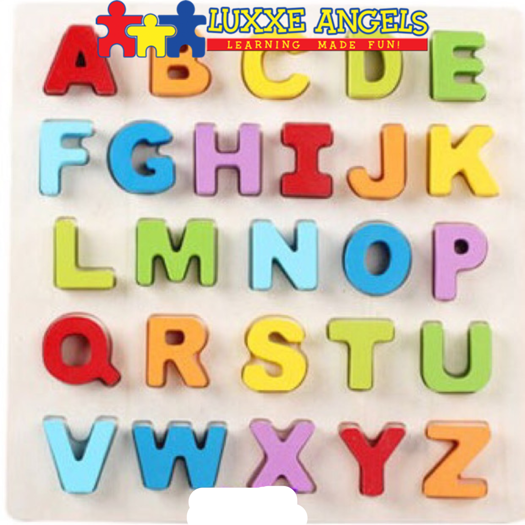 Luxxe Angels Embossed Wooden Alphabet Chart Wooden Toy Embossed Wooden ...