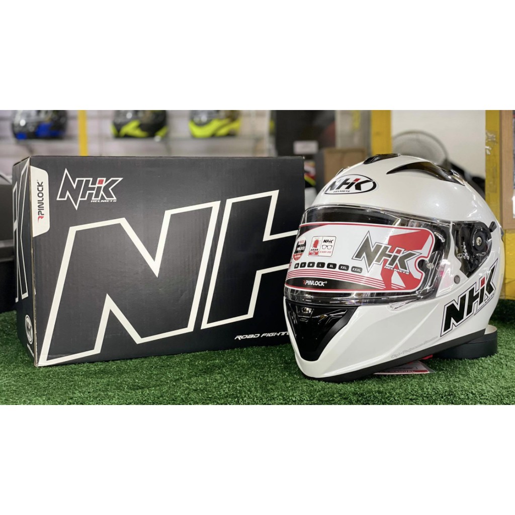 NHK GP PRIME TECH FULL FACE MATT BLACK AND PEARL WHITE (FREE SMOKE ...