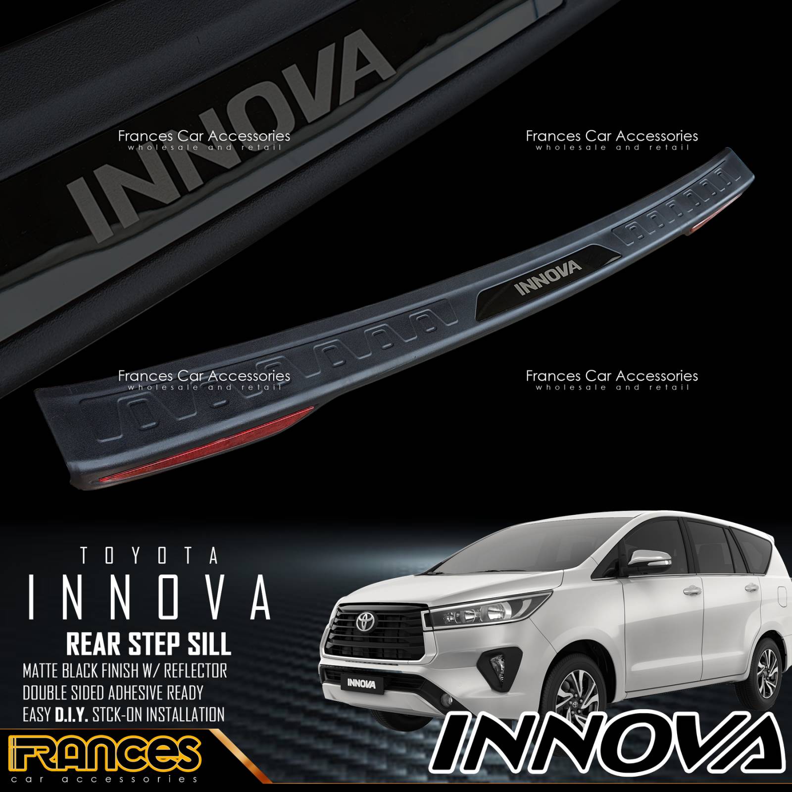 Innova J E G V Touring 2016-2023 With Reflector Rear Bumper Protector ...