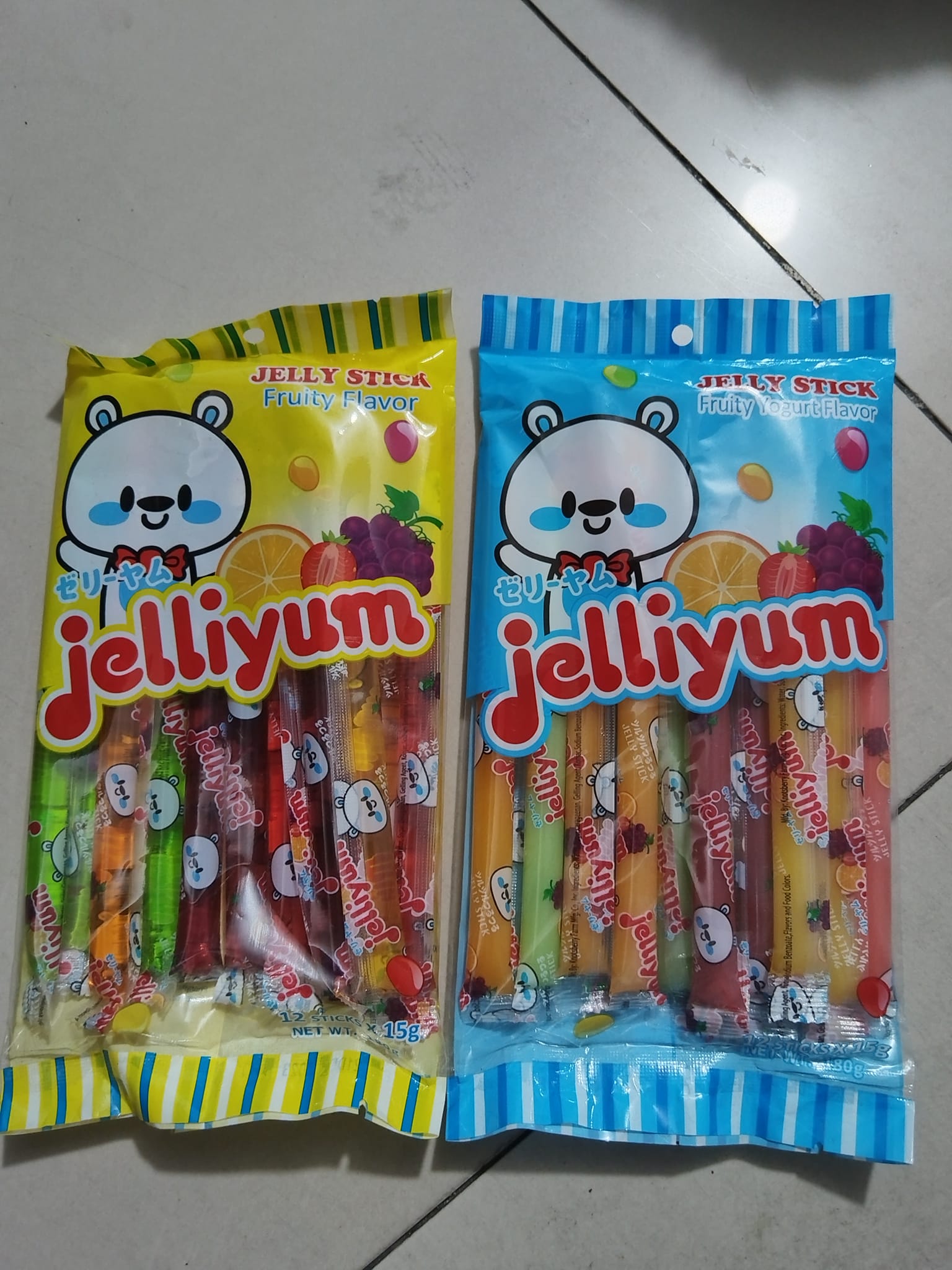 Jelliyum Jelly Sticks 12pcs/180g Fruity Flavor/Fruity Yogurt/Fun Flavor ...