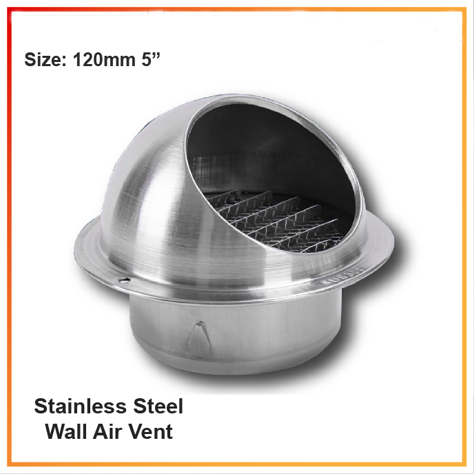 Air Vent 304 Stainless Steel 100mm 4" / 120mm 5" Wall Air Vent Ducting ...